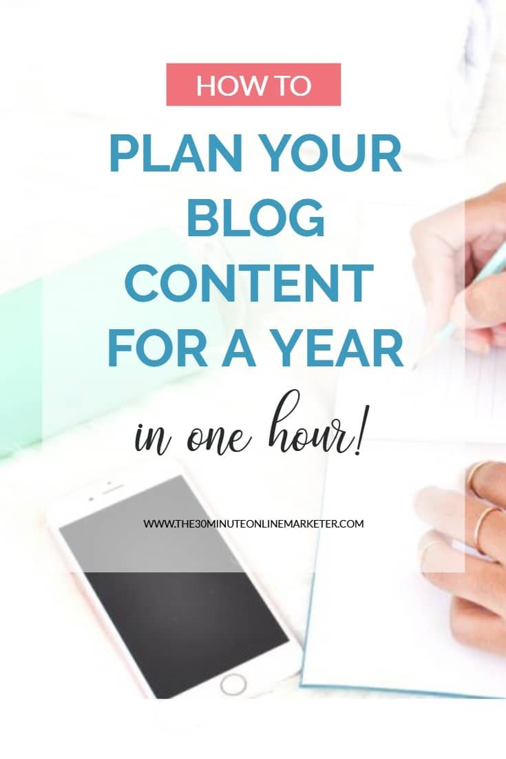 How To Plan Your Blog Content For The Year (In One Hour) - The 30 ...